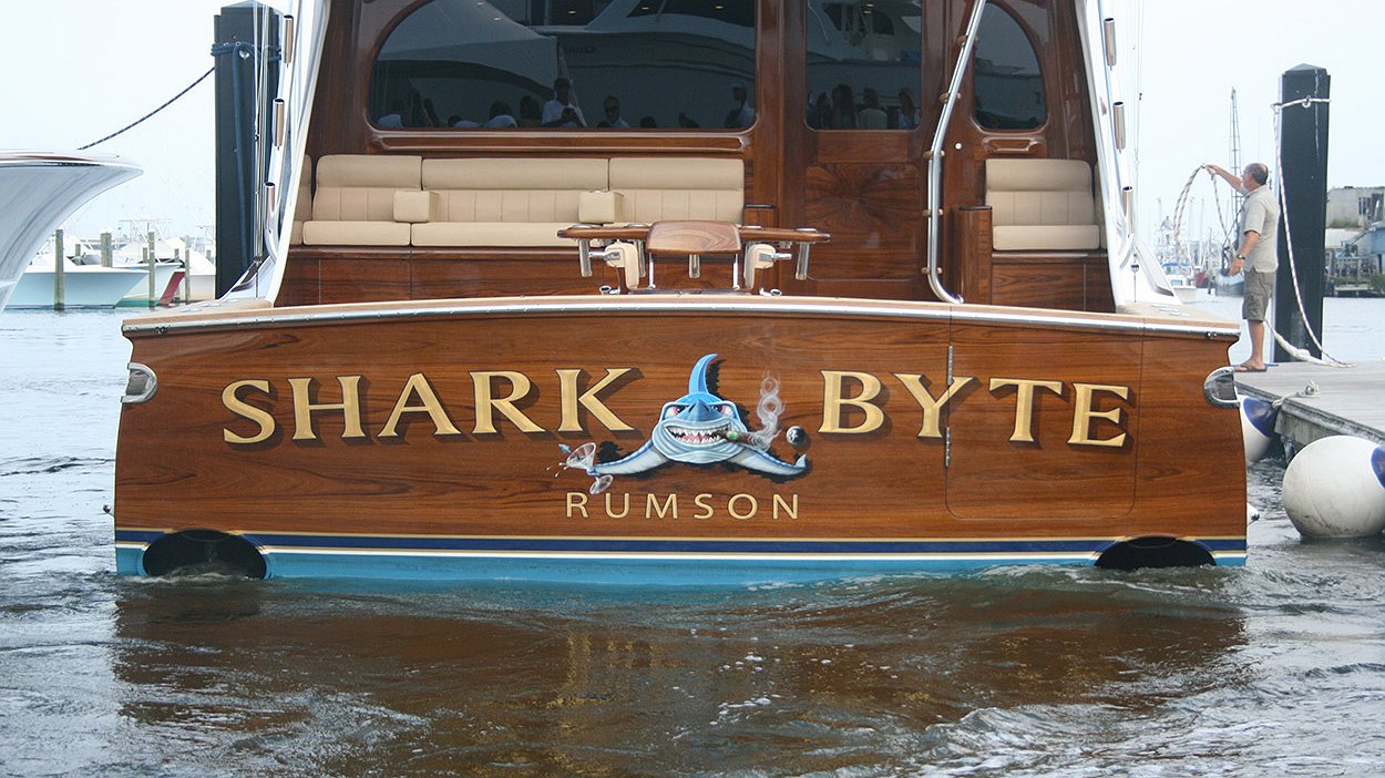 Shark Byte, Rumson Boat Transom | BOATS TRANSOM ARTWORK PAINTING ...